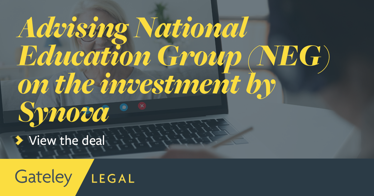Advising National Education Group (NEG) on the investment by Synova ...