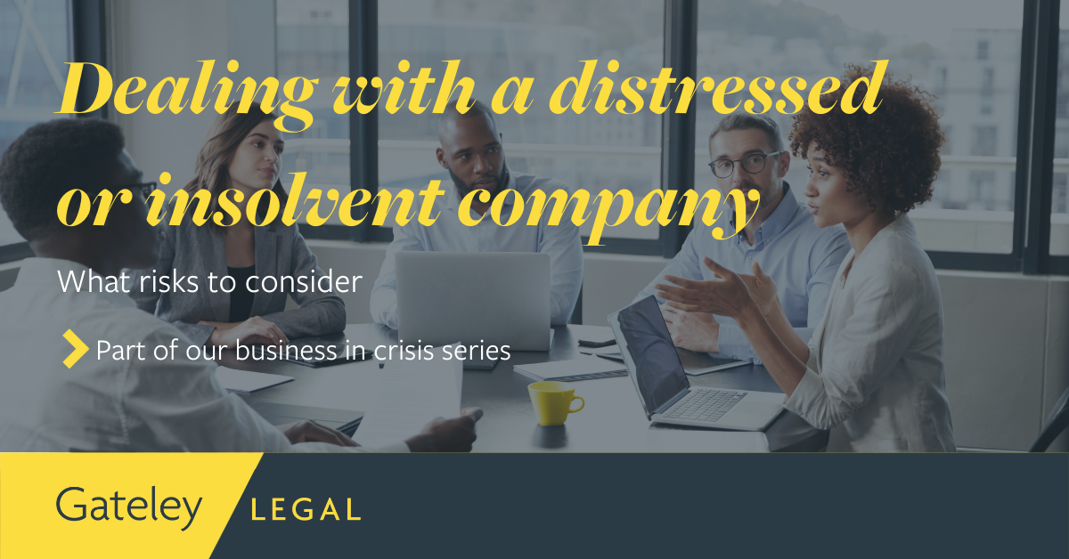 Dealing with a distressed or insolvent company: what are the risks ...