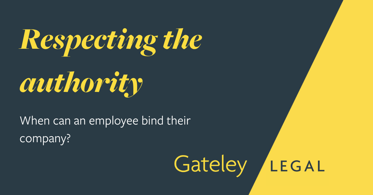 Respecting the authority: when can an employee bind their company ...