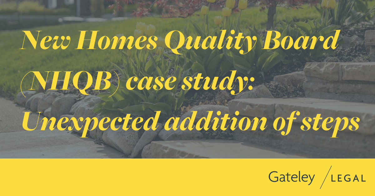 New Homes Quality Board case study: Unexpected addition of steps - Gateley