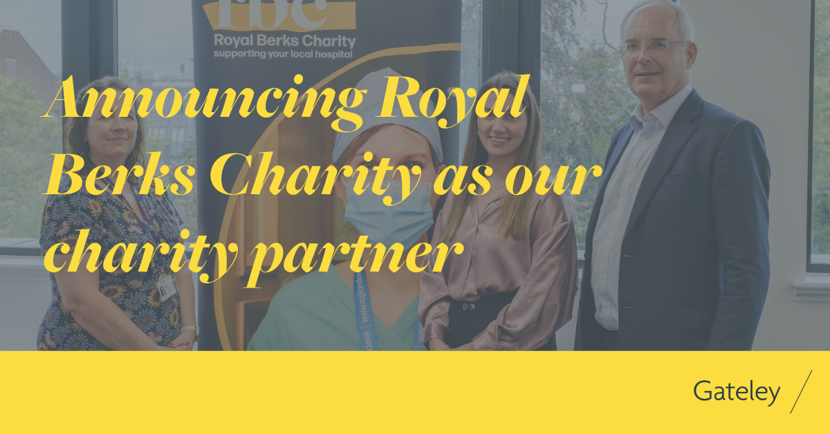 Announcing Royal Berks Charity as our charity partner - Gateley