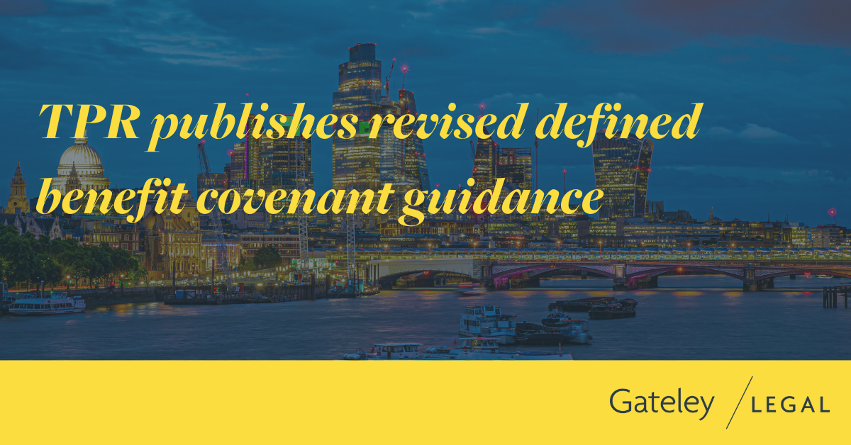 TPR publishes revised defined benefit covenant guidance - Gateley