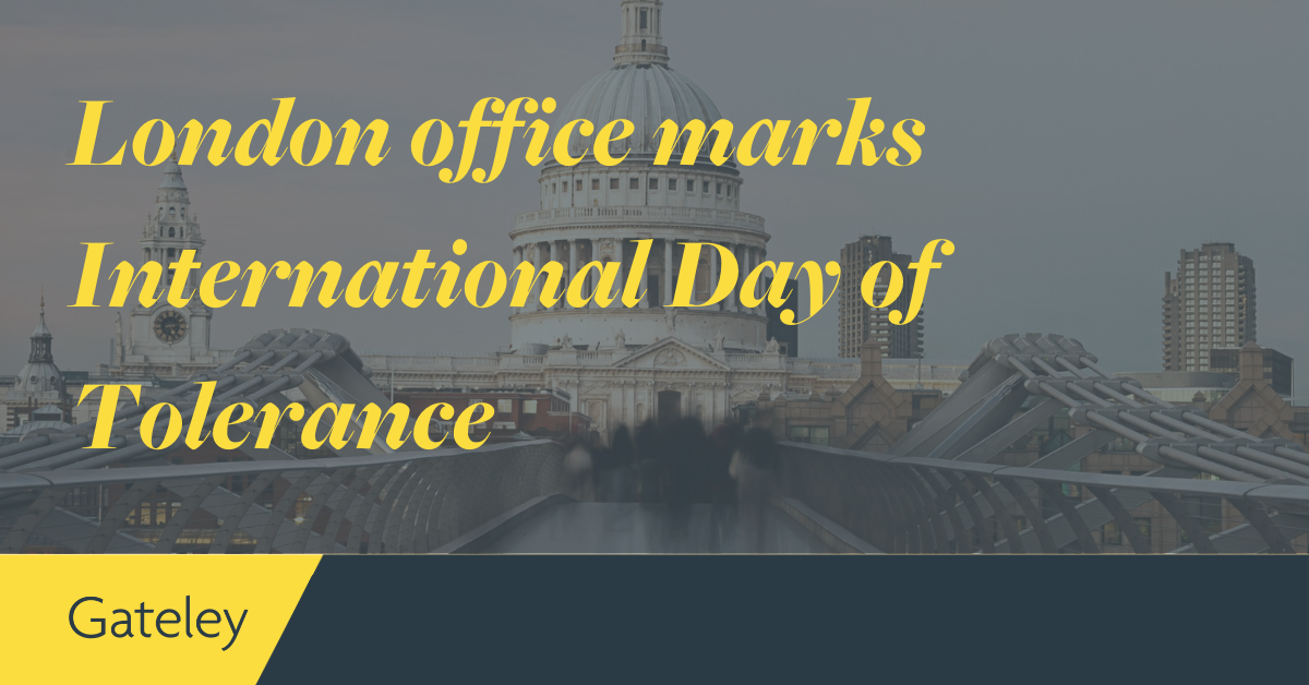 London office marks International Day of Tolerance - Gateley