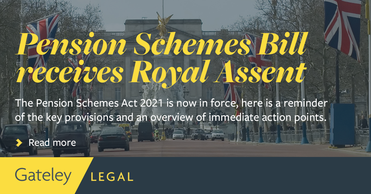 Pension Schemes Bill receives Royal Assent - Gateley