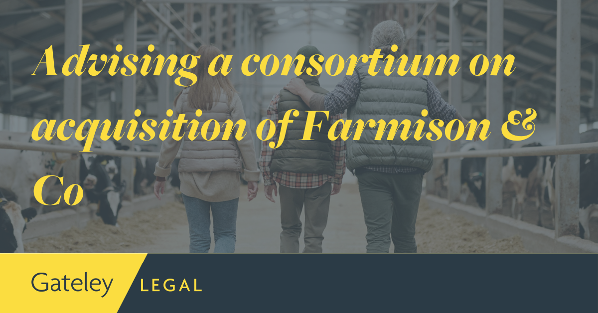 Advising a consortium on acquisition of Farmison & Co - Gateley