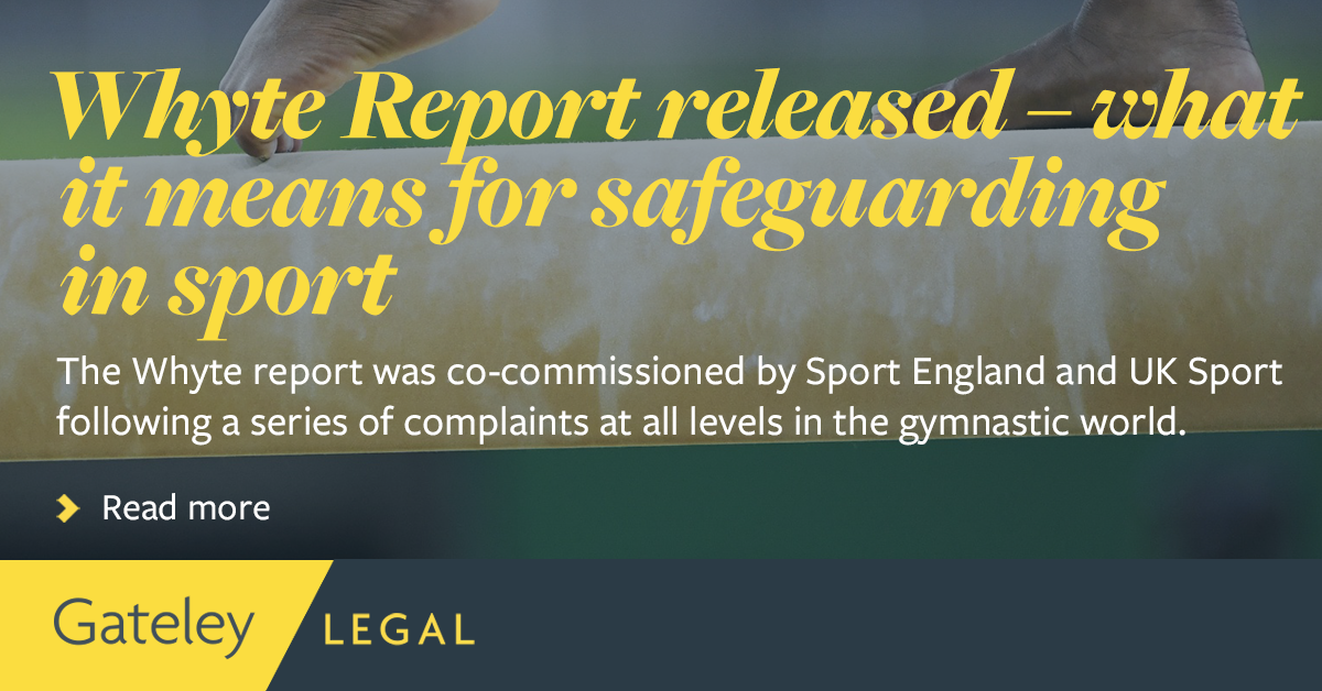 Whyte Report released – what it means for safeguarding in sport - Gateley