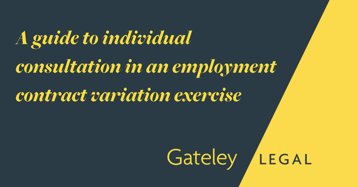 A guide to individual consultation in an employment contract variation ...