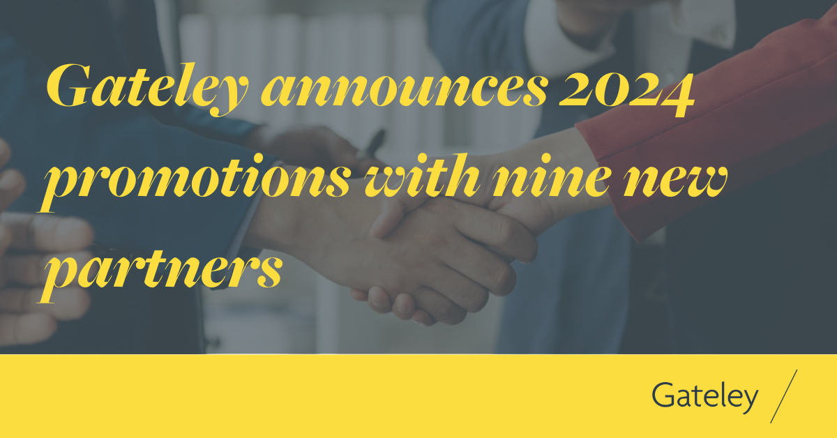 Gateley announces 2024 promotions with nine new partners - Gateley