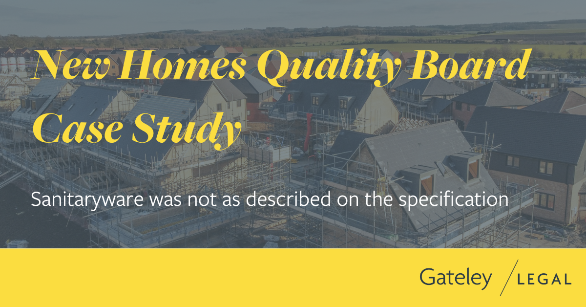 New Homes Quality Board case study: Sanitaryware not as described on ...