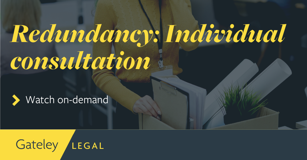 Individual consultation – redundancy - Gateley