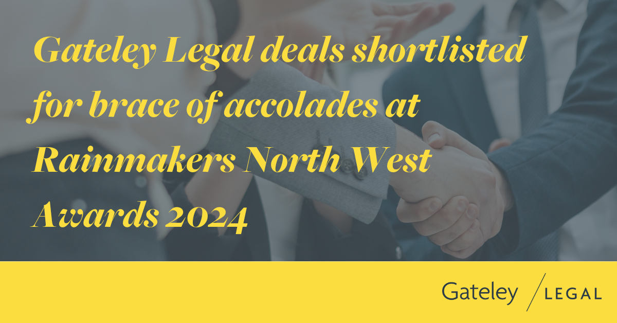 Gateley Legal deals shortlisted for brace of accolades at Rainmakers ...