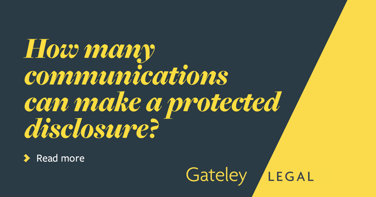 How many communications can make a protected disclosure? - Gateley