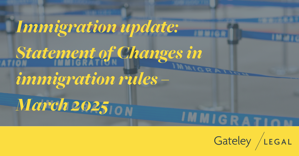 Immigration update: statement of changes in Immigration Rules – March ...