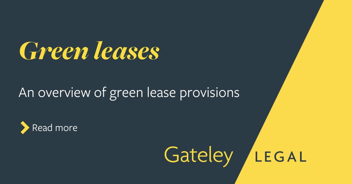 Green leases: an overview of green lease provisions - Gateley