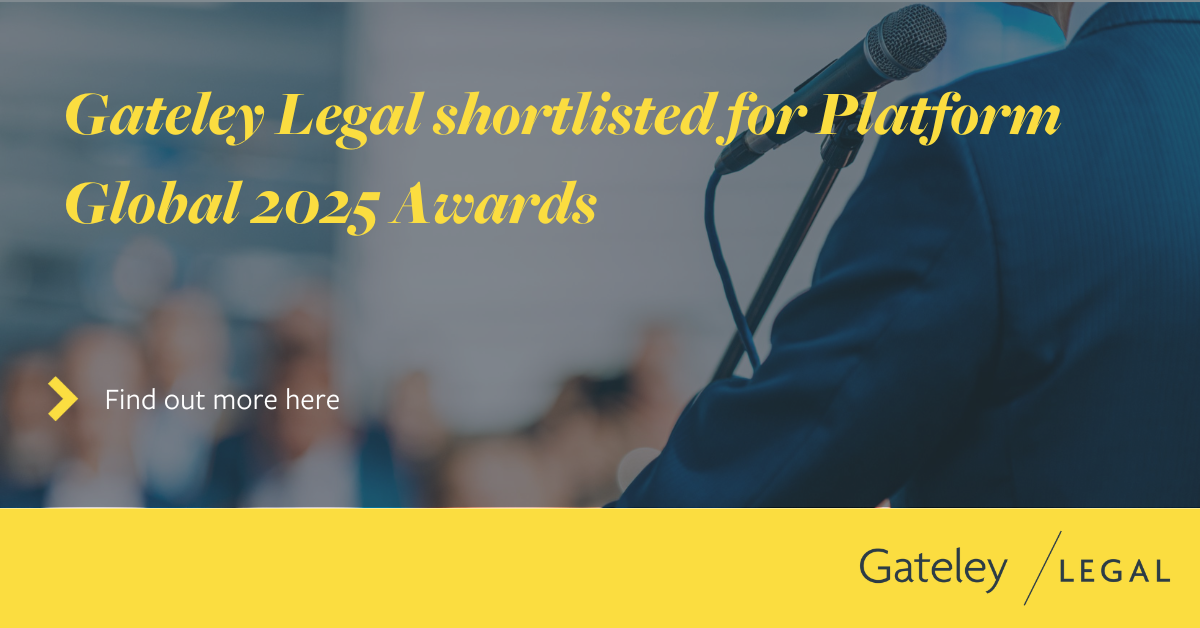 Gateley Legal shortlisted for Platform Global 2025 Awards - Gateley