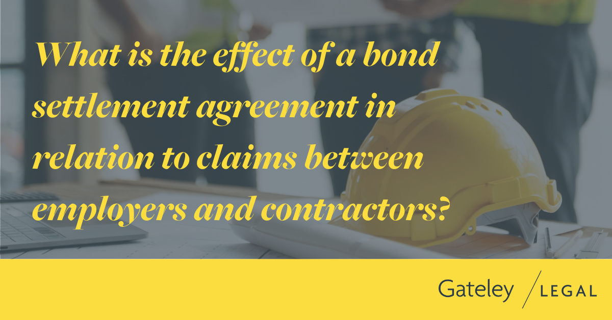 What is the effect of a bond settlement agreement in relation to claims ...