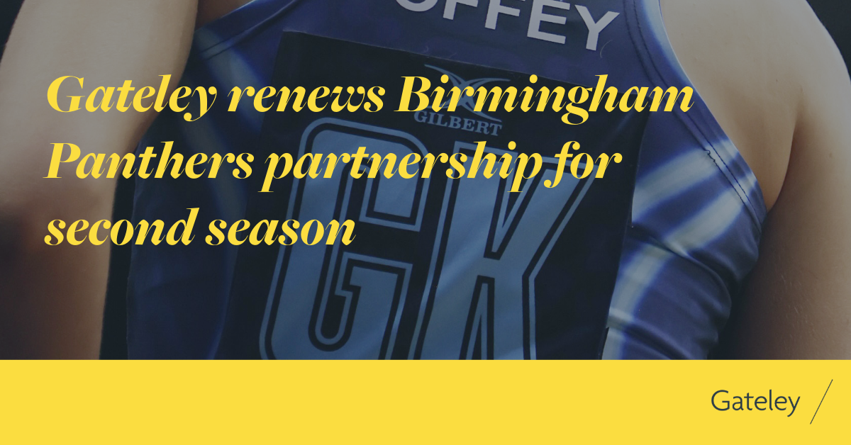 Gateley renews Birmingham Panthers partnership for second season - Gateley