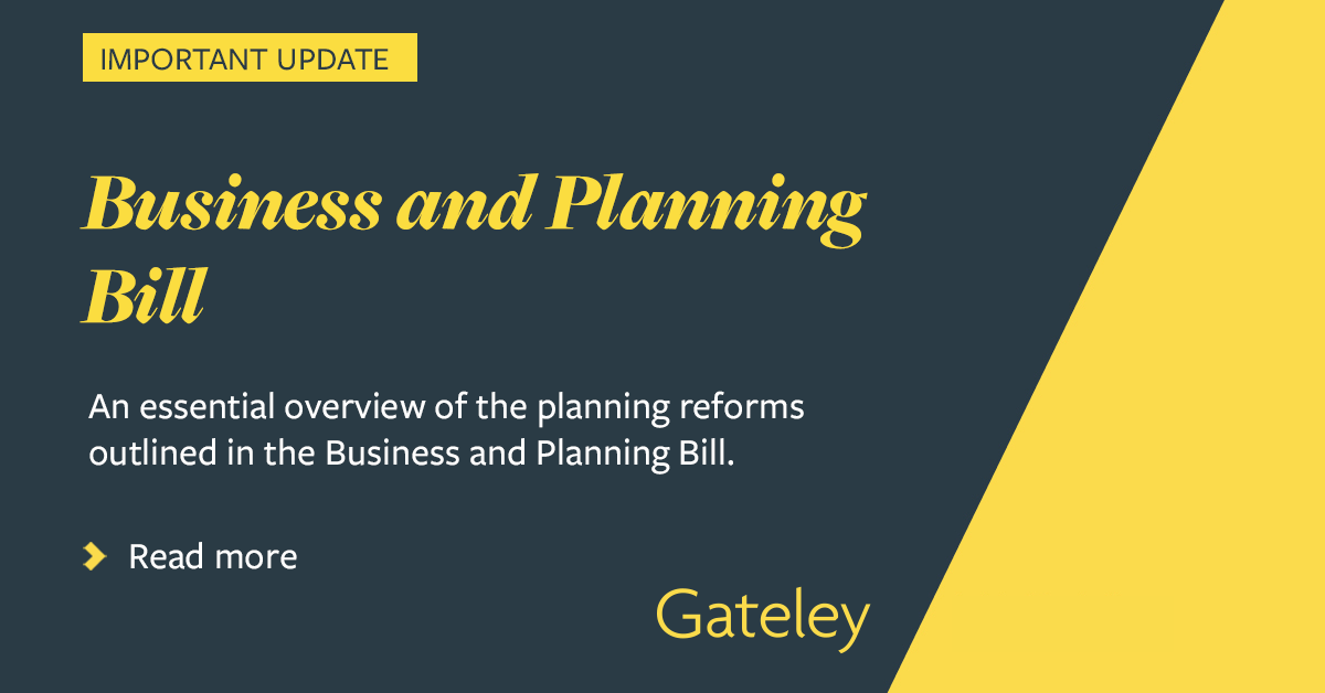 Business and Planning Bill: planning overview - Gateley