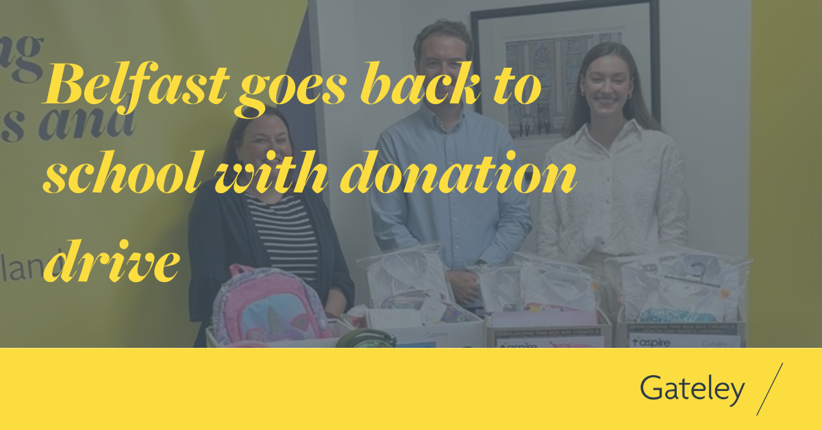 Belfast goes back to school with donation drive - Gateley