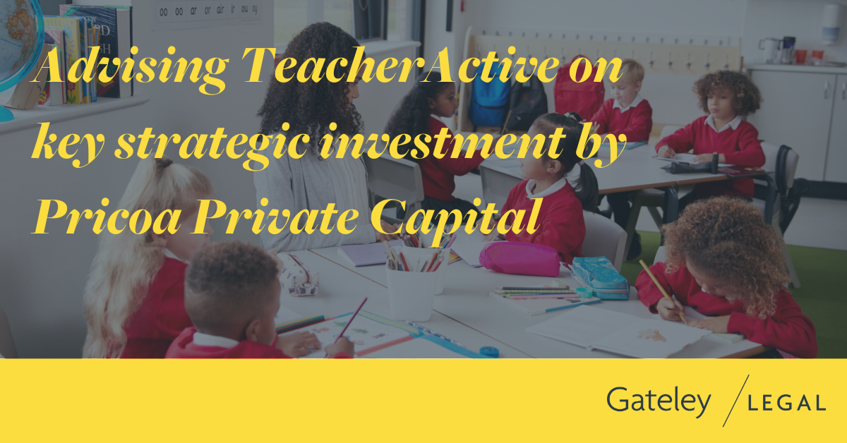 Advising TeacherActive on key strategic investment by Pricoa Private ...