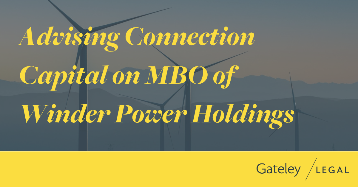 Advising Connection Capital on MBO of Winder Power Holdings - Gateley