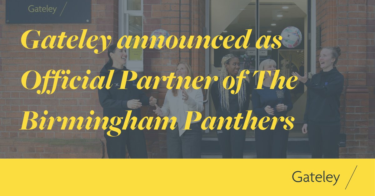 Gateley announced as Official Partner of The Birmingham Panthers - Gateley