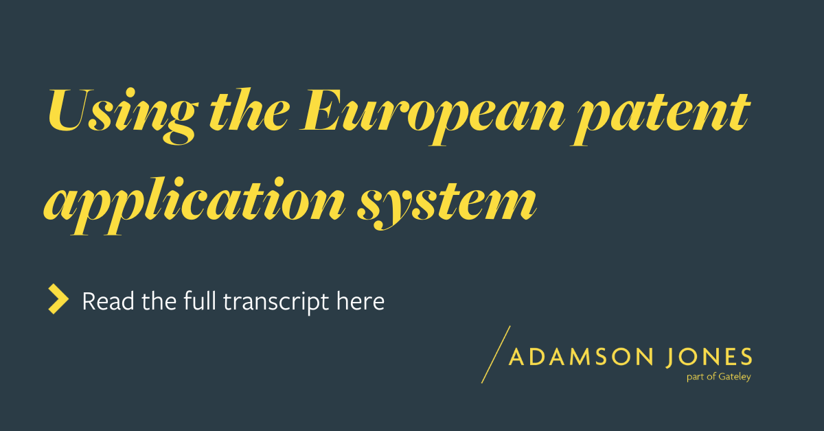 Using the European patent application system - Gateley